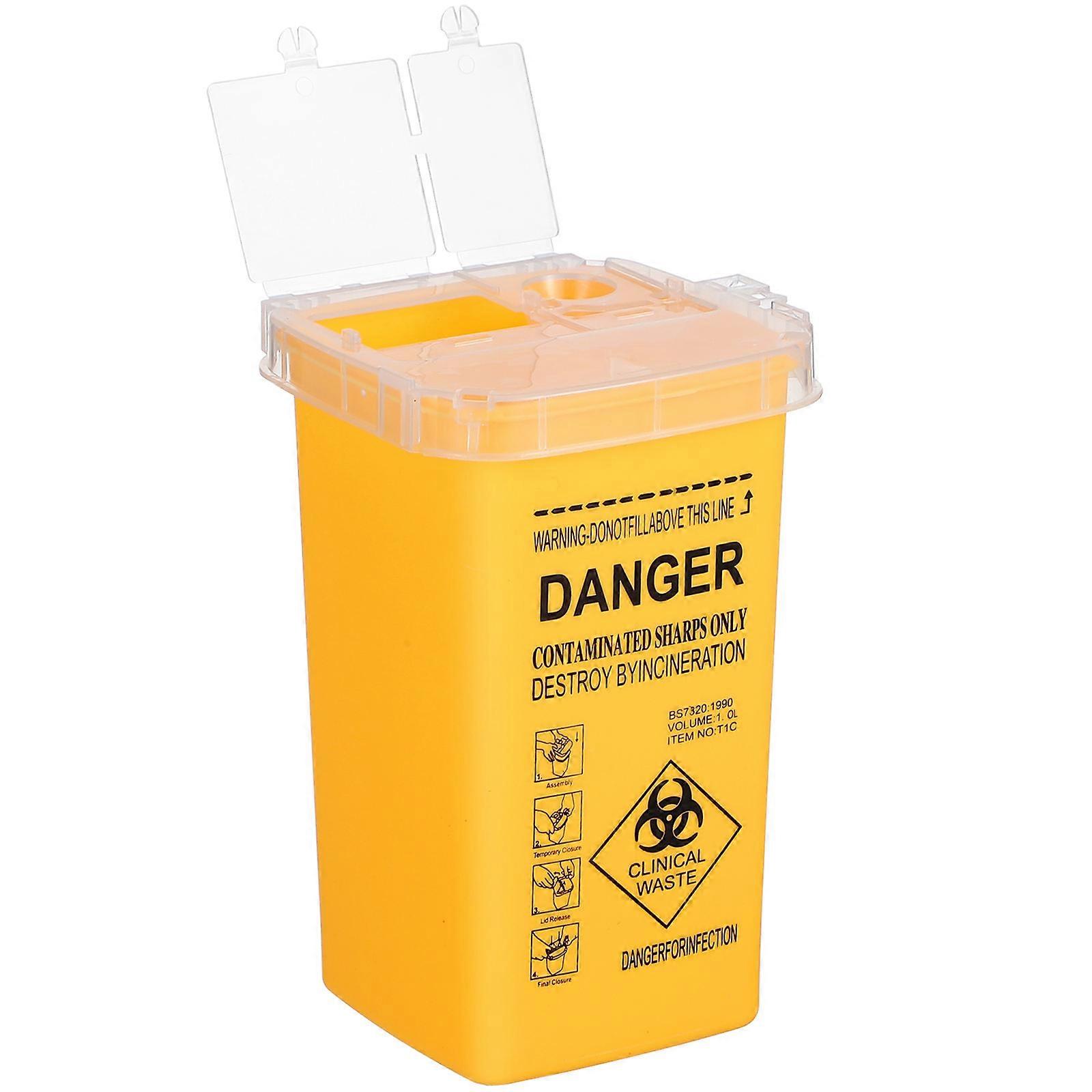 Sharps Bin Sharps Box For , 1l (1000ml) Travel Sharps Bin Small Sharps ...