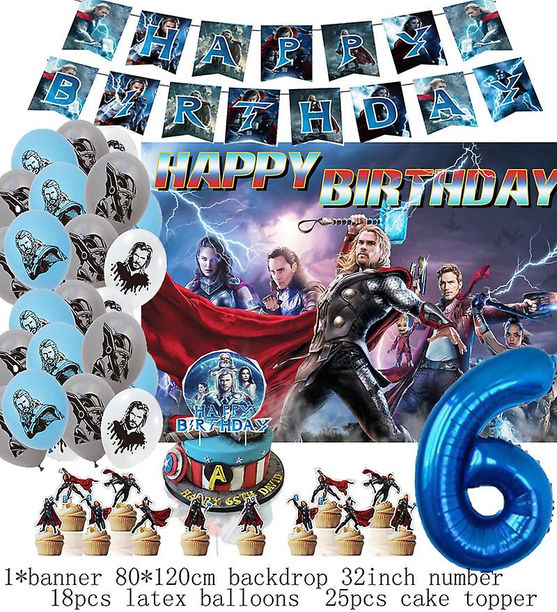 Superhero Movie Thor Odinson Thor 4 Balloons Spiral Birthday Banners ...