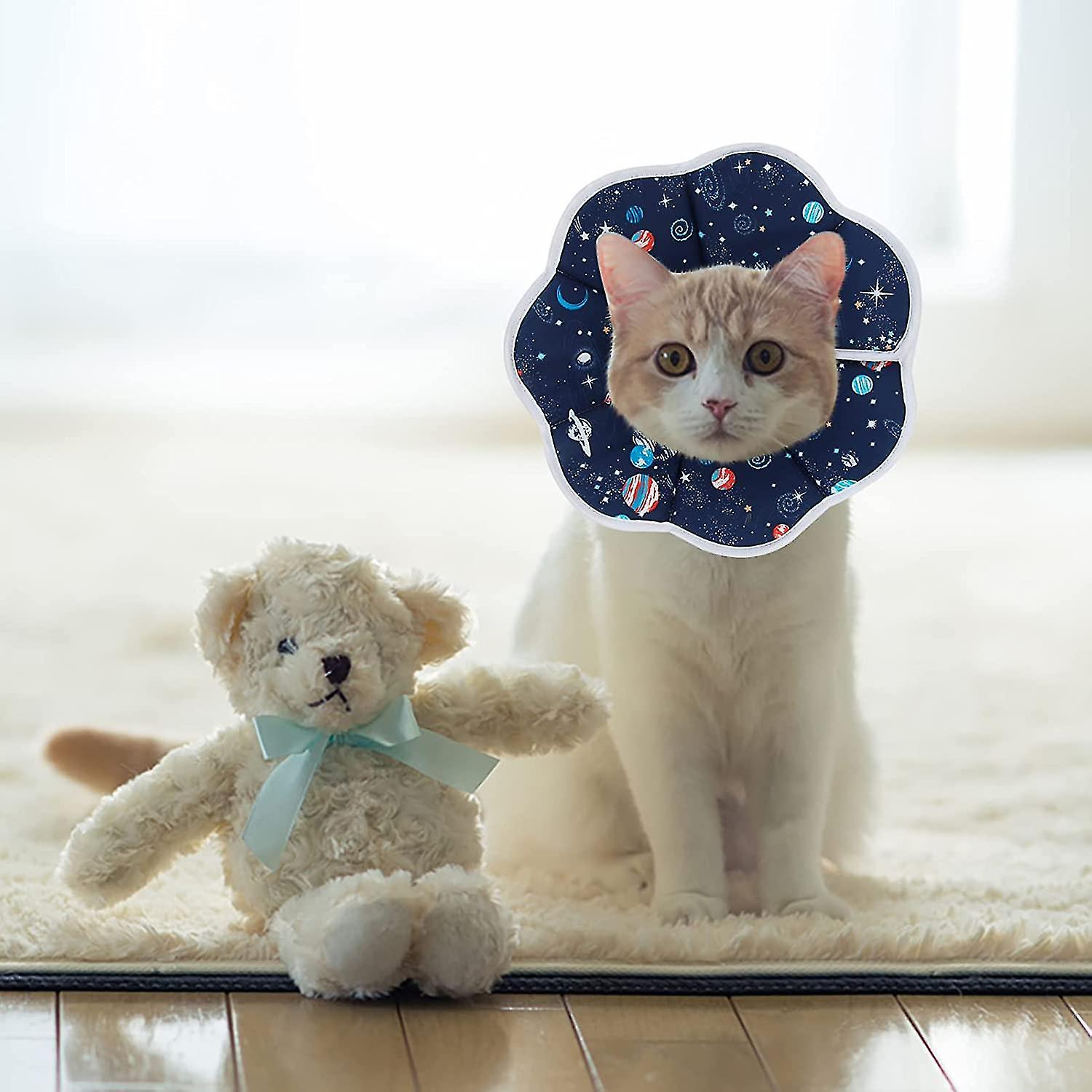 Cat Collars Anti-bite Adjustable Protection Comfy Cone Recovery Collar ...