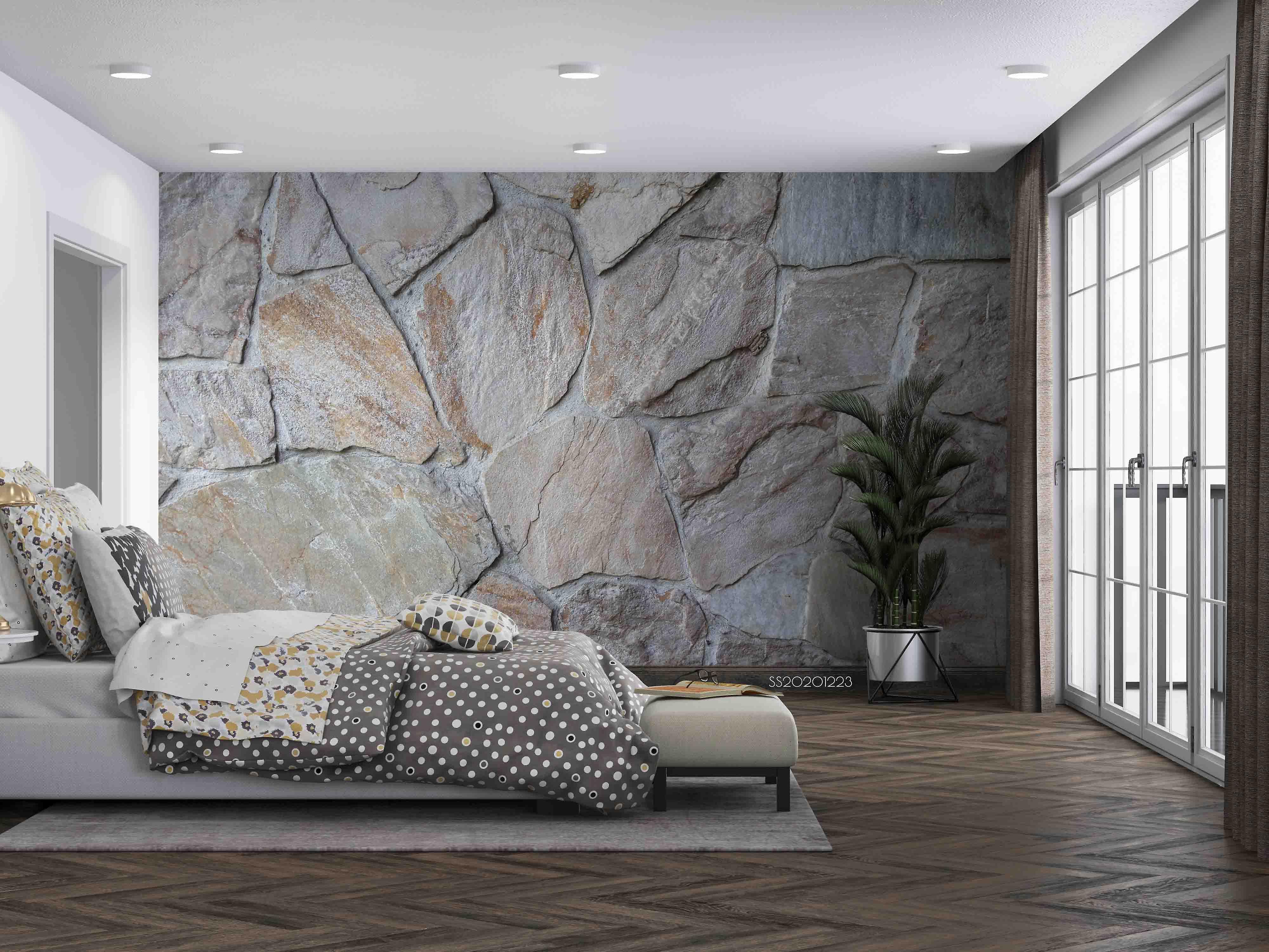 3D Stone Texture Wall Mural Wallpaper Lqh 41 | Fruugo US