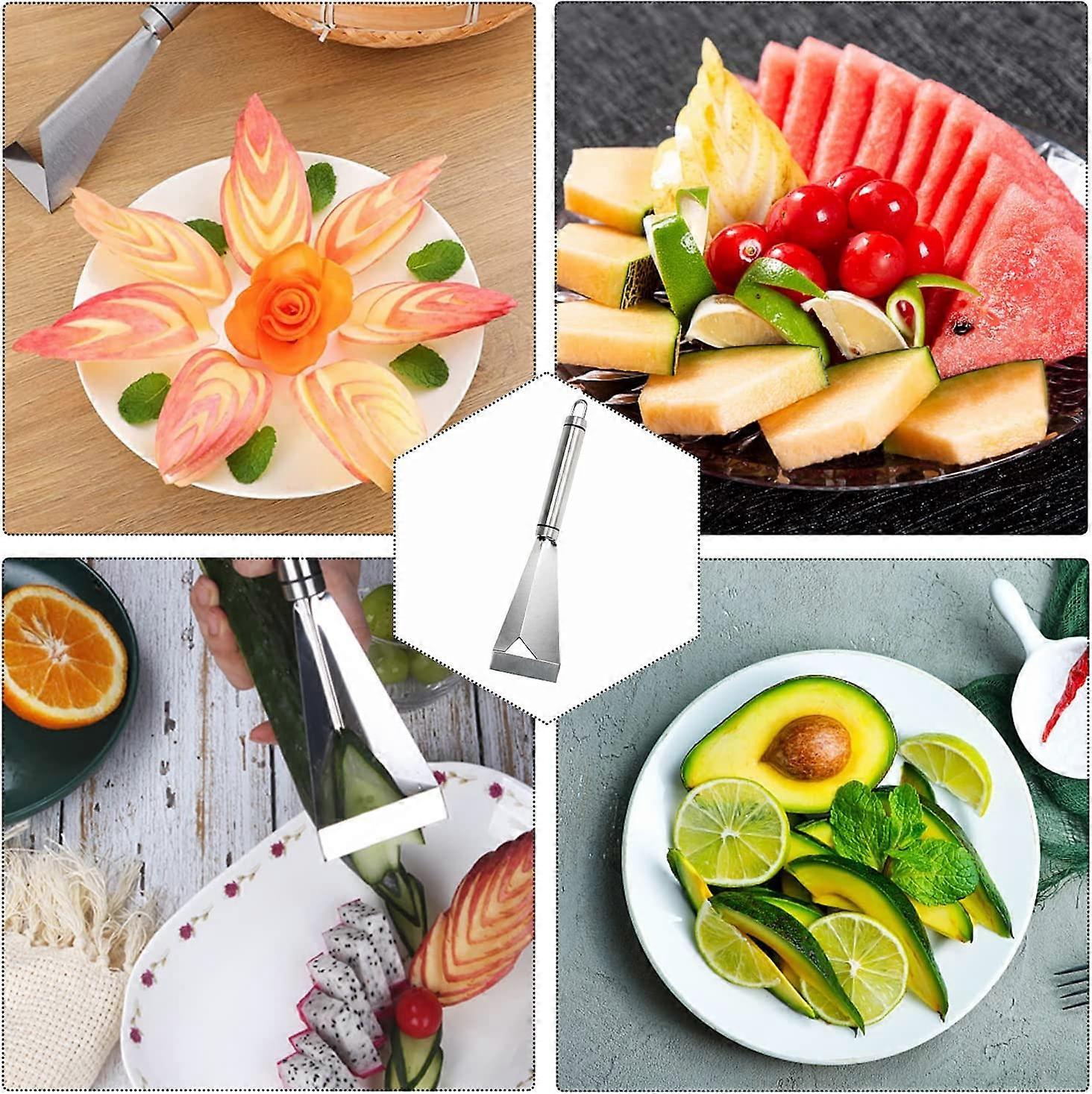 Stainless Steel Fruit Carving Knife Triangular Shape Fruit Vegetable ...