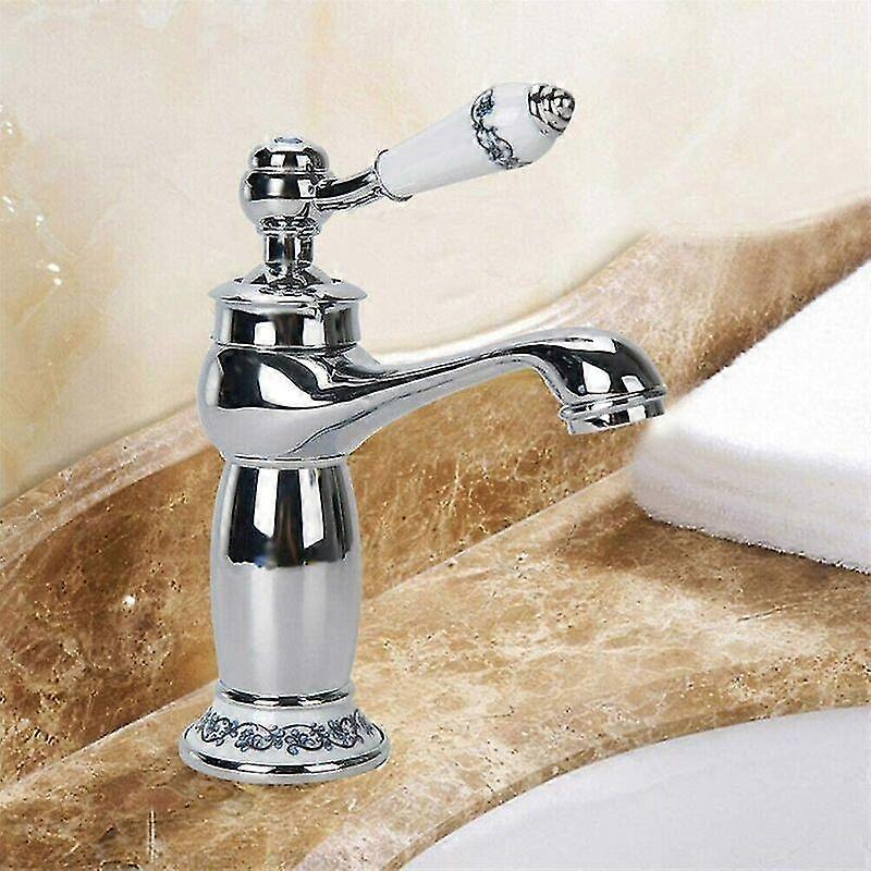 Retro Basin Faucet Ceramic Brass Sink Faucet Antique Vintage Mixer Tap ...
