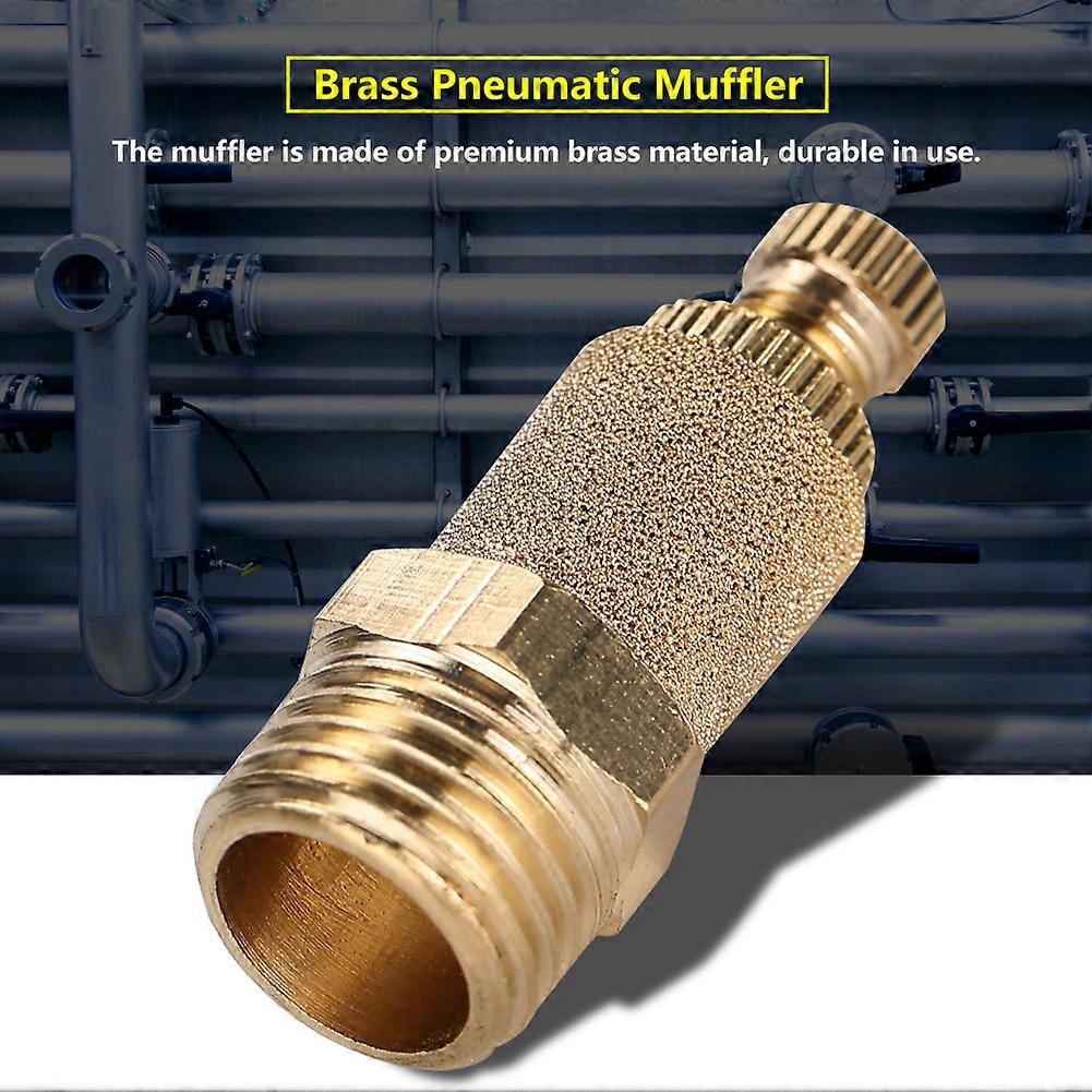 Male Thread Brass Air Pneumatic Noise Reducer Filter Exhaust Muffler ...