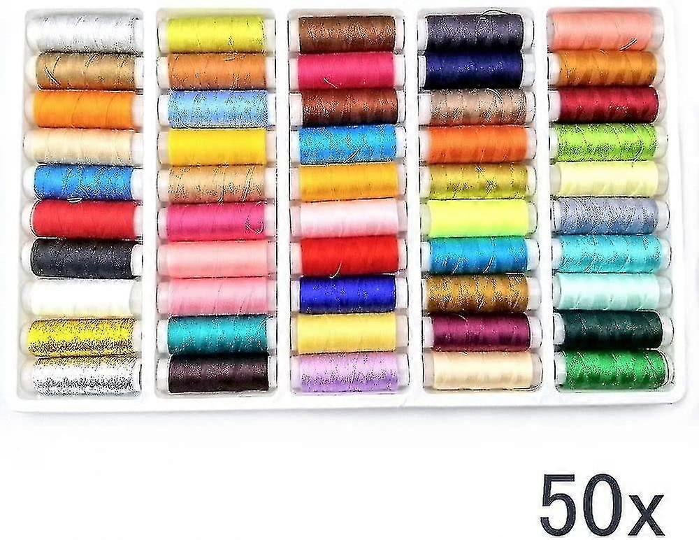 50 Different Colors Polyester High Quality Sewing Threads, 150 Yards ...