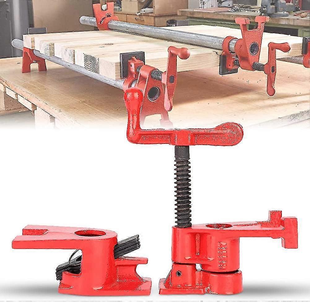 3/4" Tube Clamp Bar Clamps Heavy Duty Wide Base Iron Wood Clamp Set ...