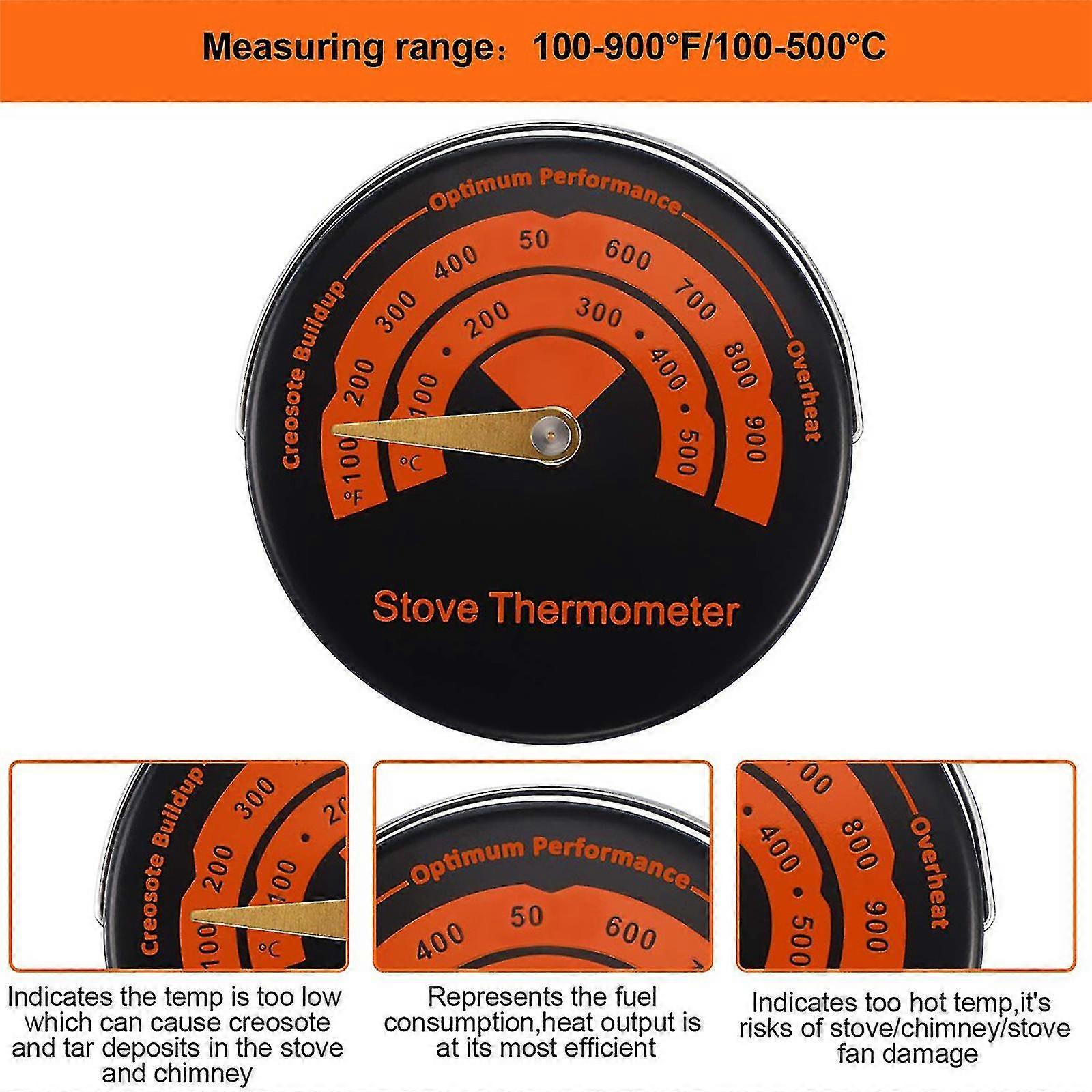 Stove Thermometer Meter Stove Flue Tube Thermometer Fireplace ...