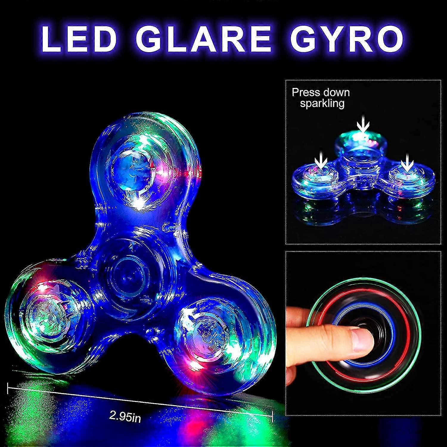 Fidget Spinners 5 Pack,light Up Fidget Toys Set For Kids-led Crystal ...