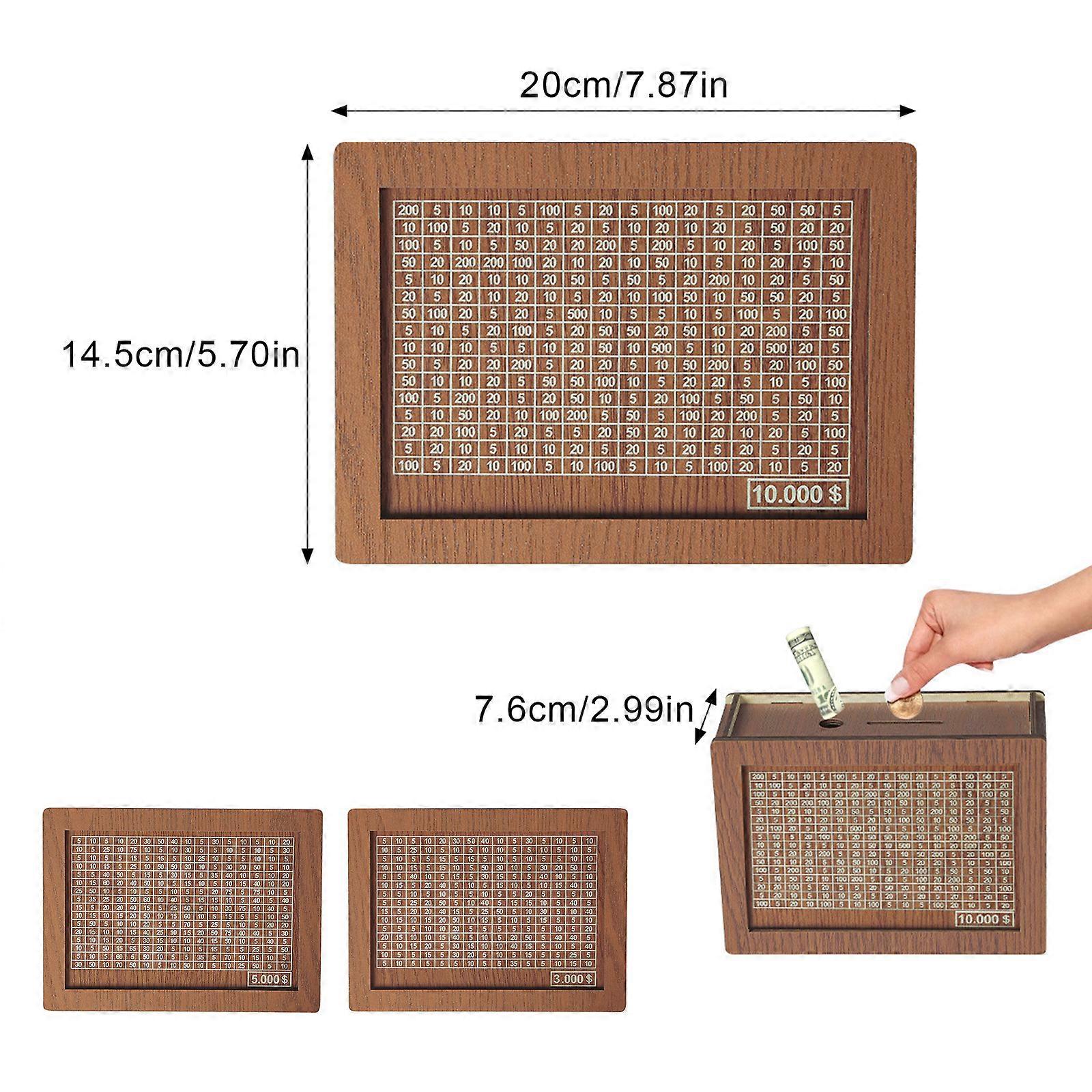 50% Off-Money Saving Box with Counter Cash Vault Wooden Savings ...