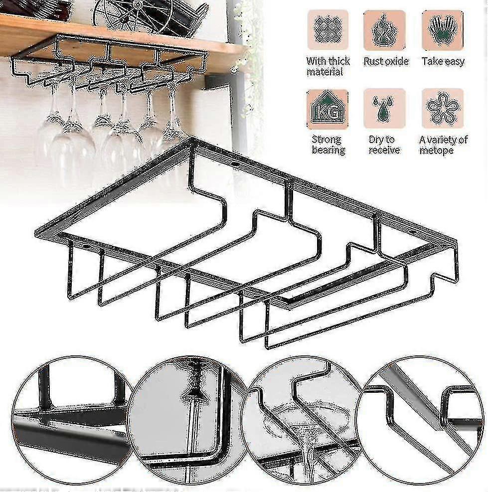 Hanging Glass Rack - Wine Glass Rack With 5 Rails For 10-15 Glasses ...