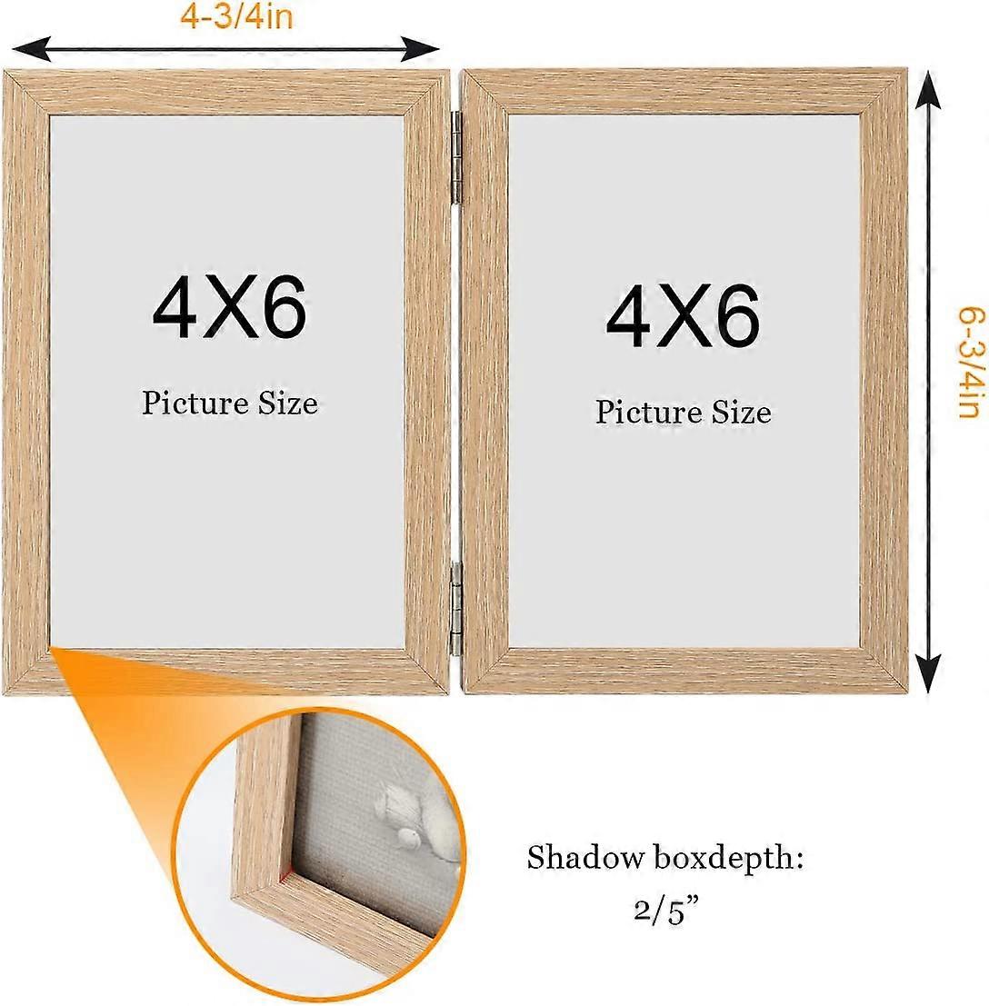 Wooden Photo Frame, Double Hinged Photo Frame, 4" x 6", Folding Double ...