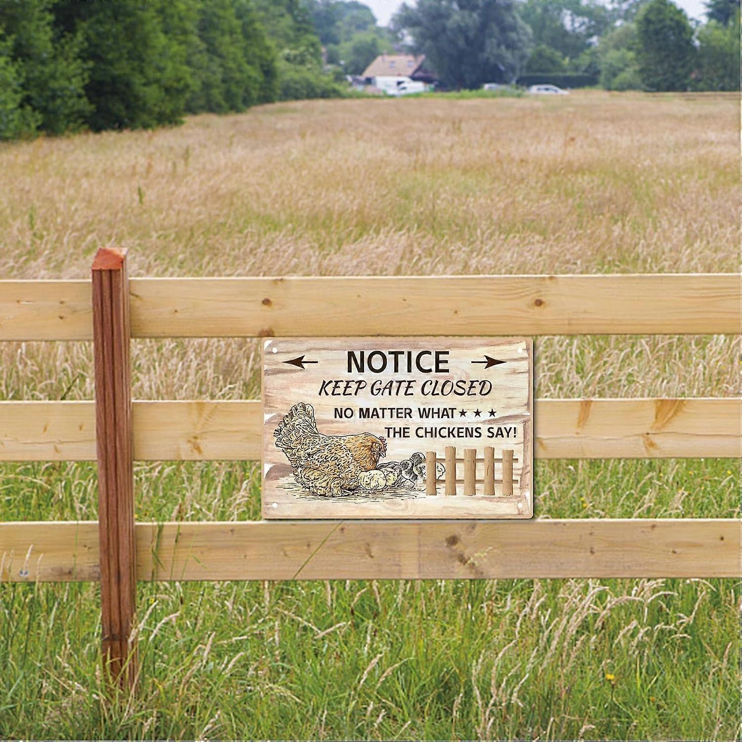 Chicken Tin Sign Vintage Metal Signs Painting Retro Farmhouse Plaque ...