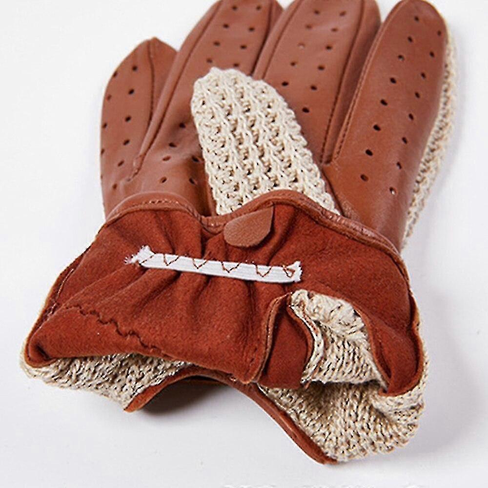 Fashion Driving Gloves Genuine Sheepskin Leather Glove Men Keep Warm ...
