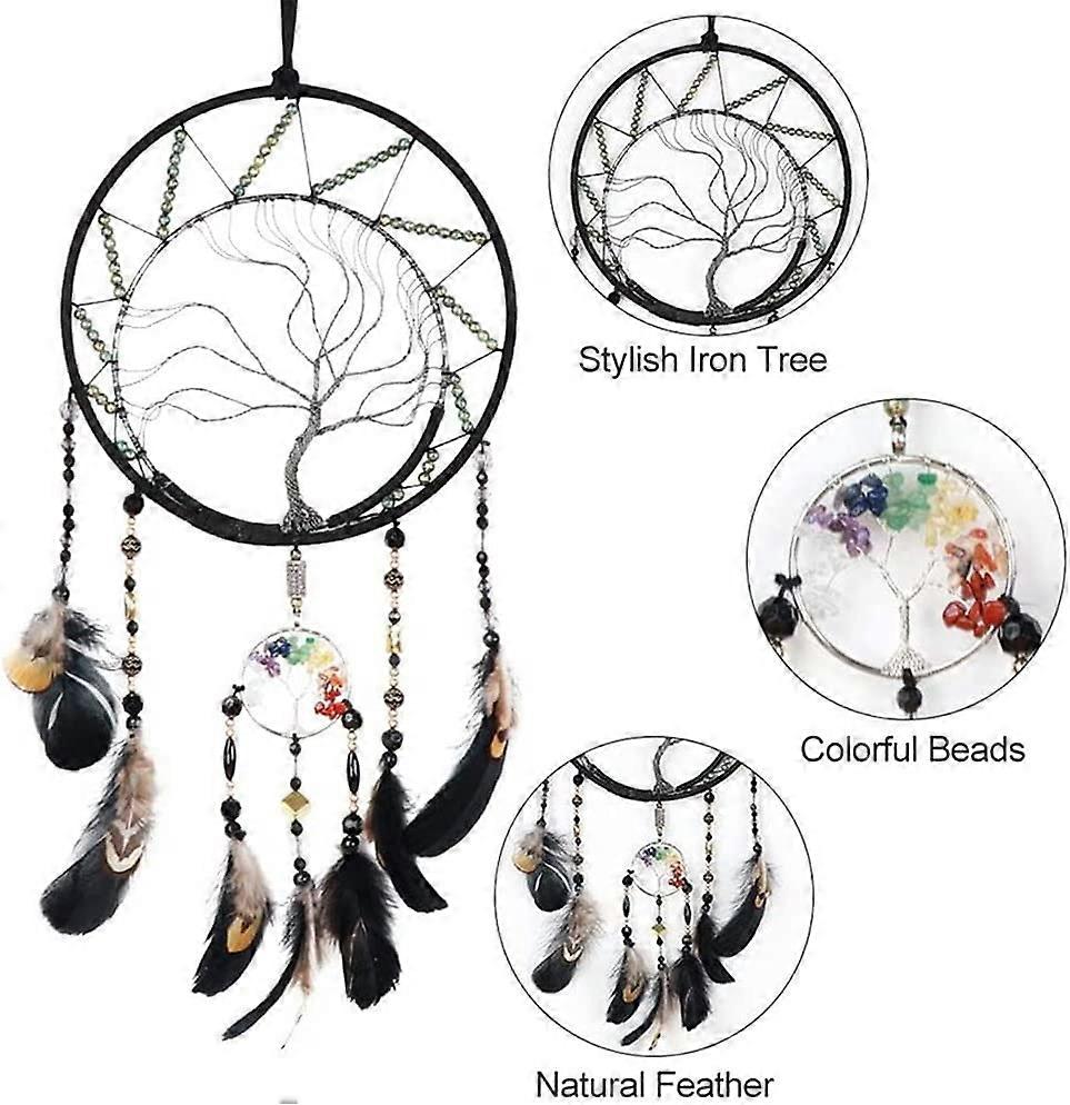 7 Chakras Tree of Life Dream Catcher Wall Decor with Rainbow Healing ...