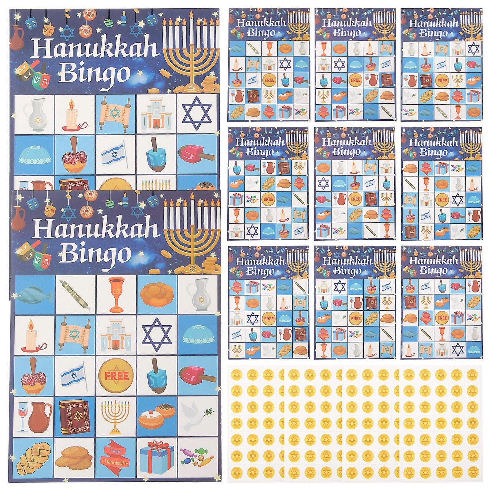 1 Set of Hanukkah Bingo Game Supply Menorah Bingo Game Card Chanukah ...