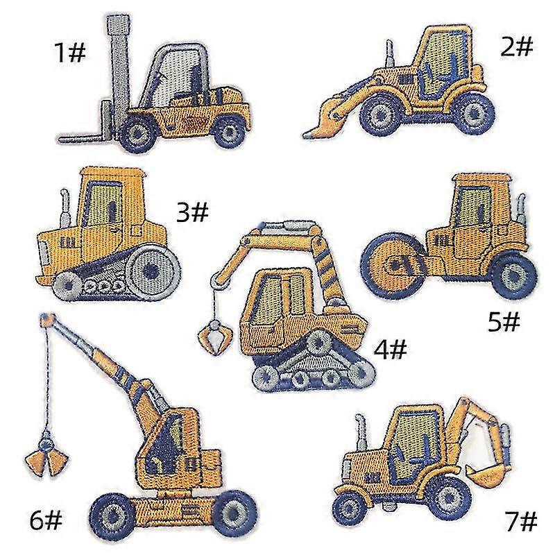 Construction Vehicle Cloth Sticker Combination (7) Cartoon Embroidery ...