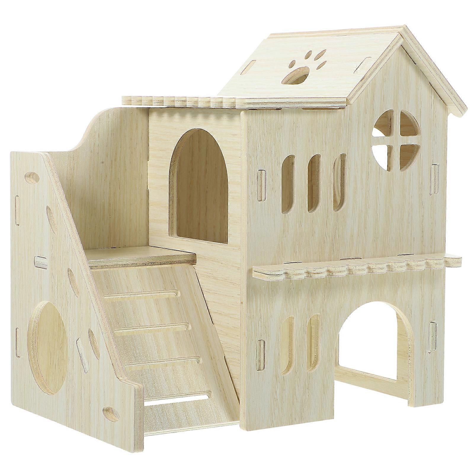 1 Set of Guinea Pig Hideout House With Ramp Multi-chamber Small Animal ...