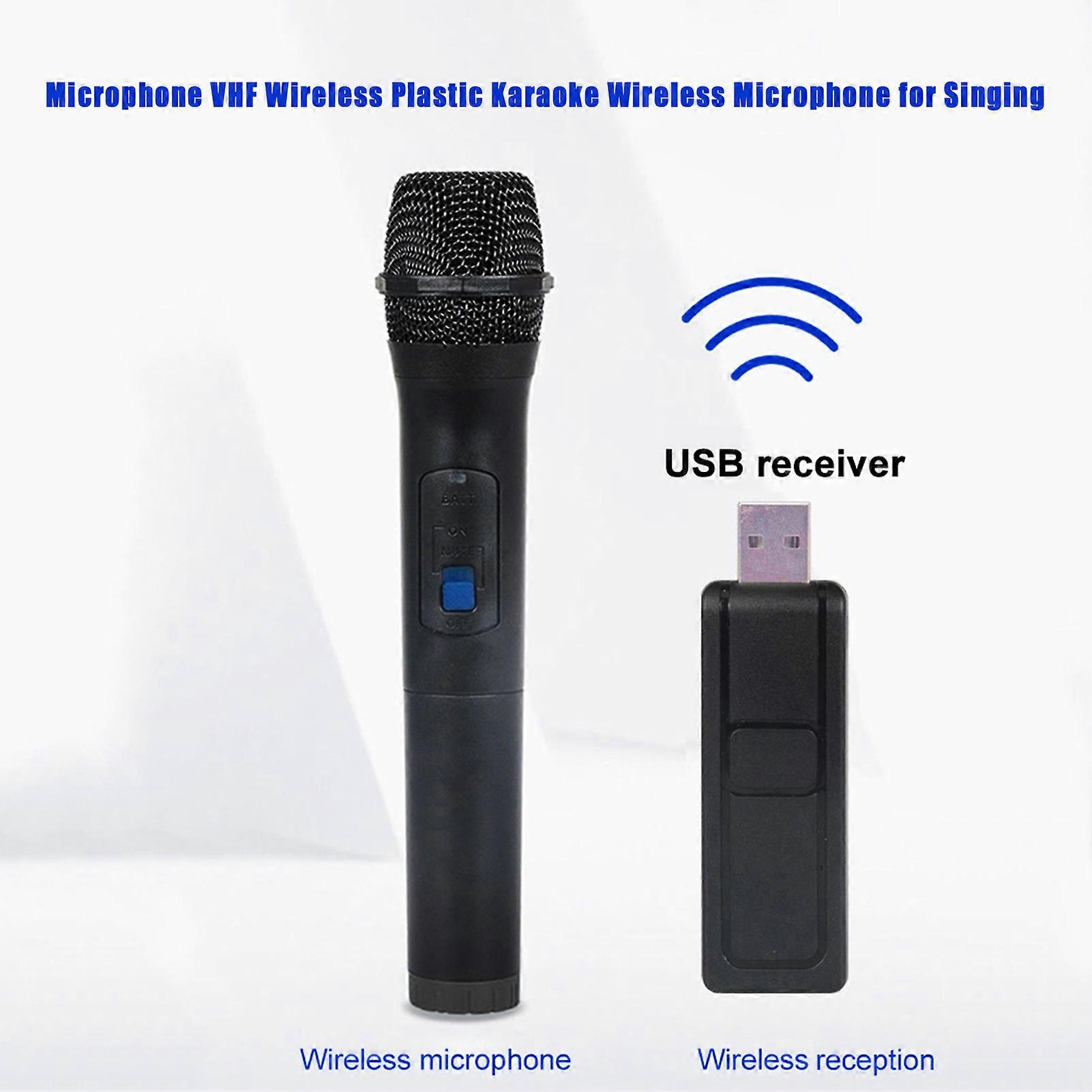 Microphone VHF Wireless Plastic Karaoke Wireless Microphone for Singing ...