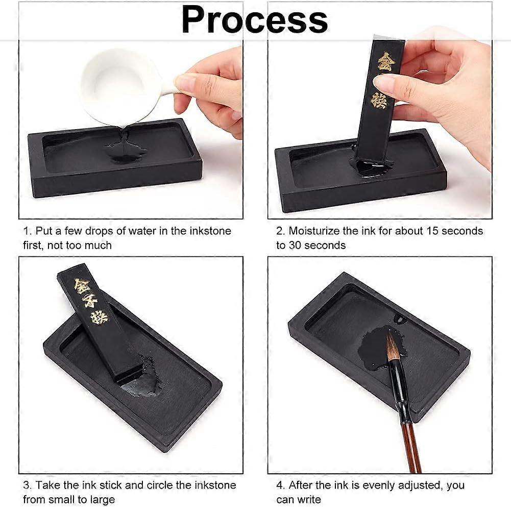Chinese Calligraphy Inkstone with Ink Stick Traditional Chinese Ink ...