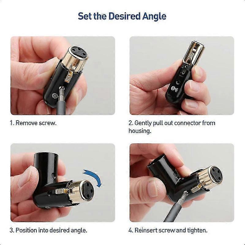 2pcs Audio Adapter Plug Adjustable Male To Female Right Angle Xlr ...
