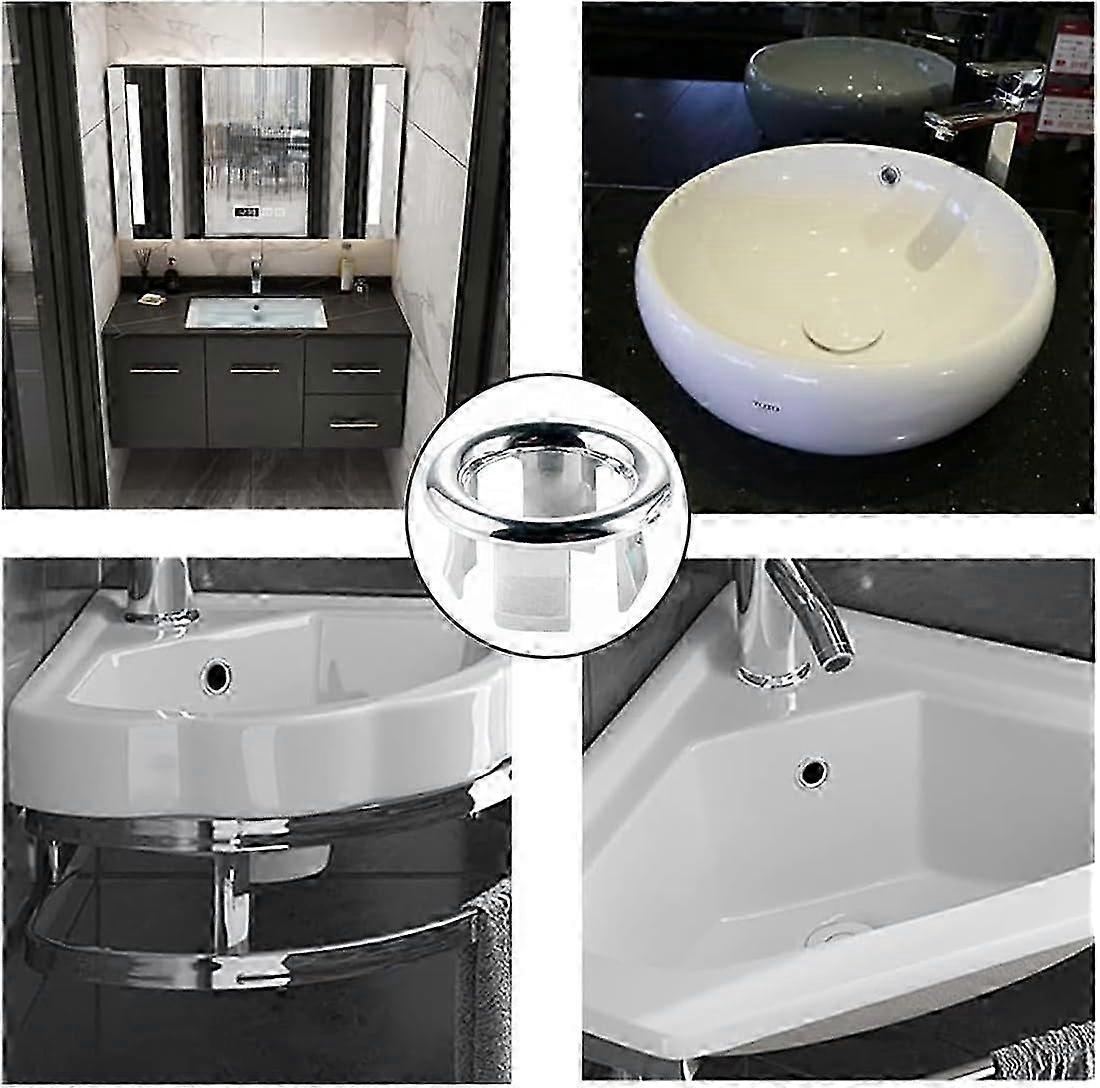 Sink Overflow Rings, 6 Pcs Kitchen Bathroom Washing Sink Overflow Decorative Round Overflow ...