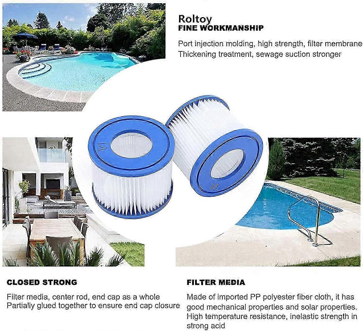 6pcs Pool Filter vi, for Saluspa Filter Pump Replacement Cartridge Type ...