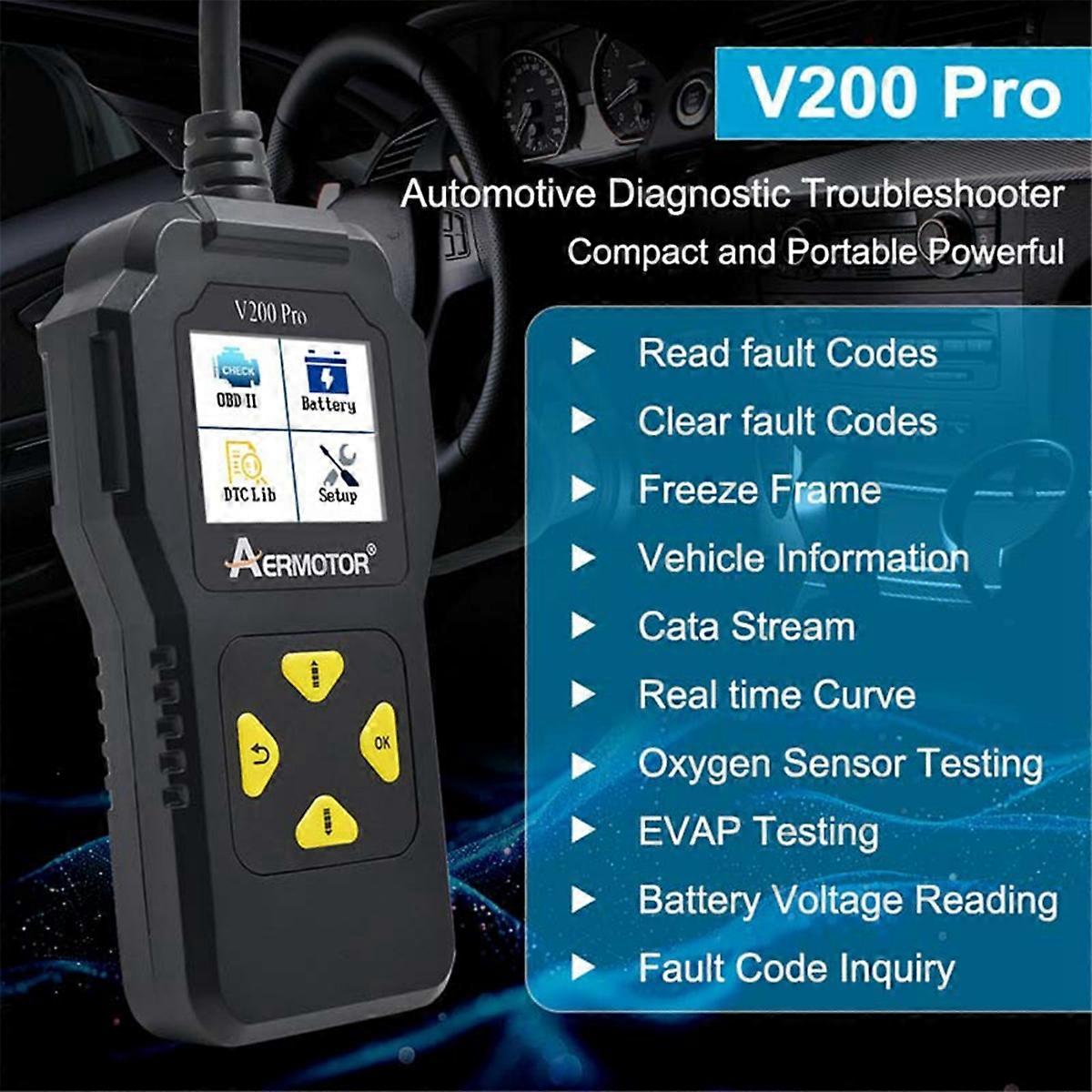 Car Fault Diagnosis Instrument OBD2 Scanner V200 Pro Battery Tester ...