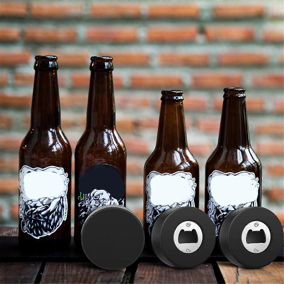 6 Pcs Ice Hockey Puck Bottle Openers Stainless Steel Beer Bottle ...