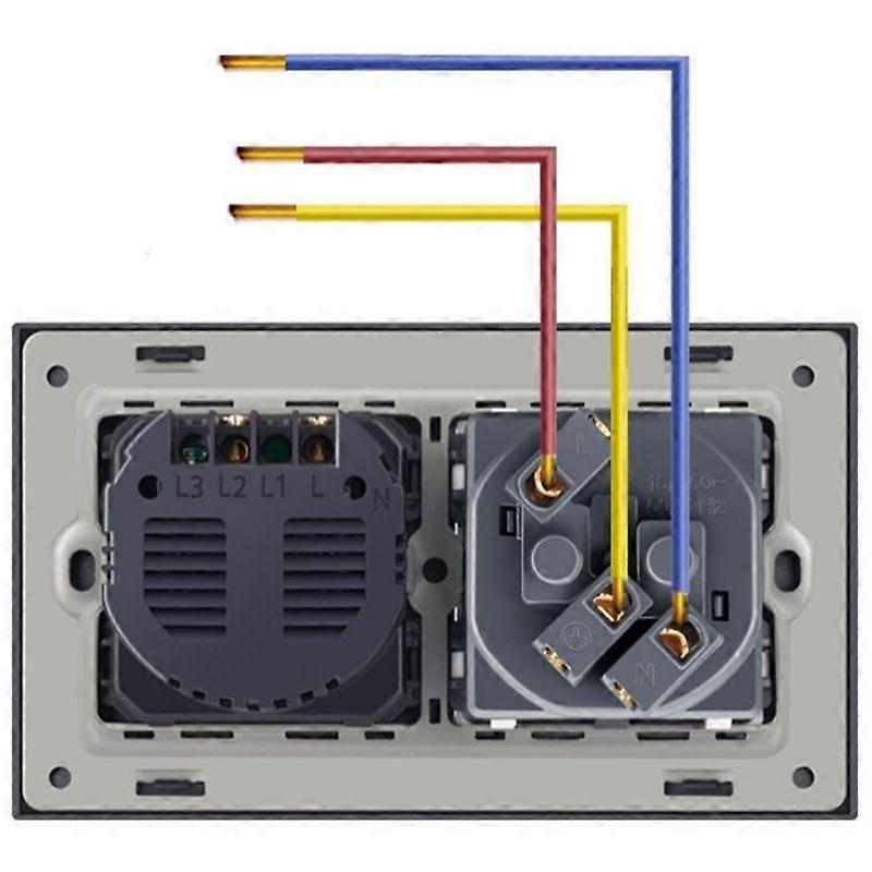 Touch Light Switch EU Power Outlet Socket, 2 USB Charger 5V/2.1A ...