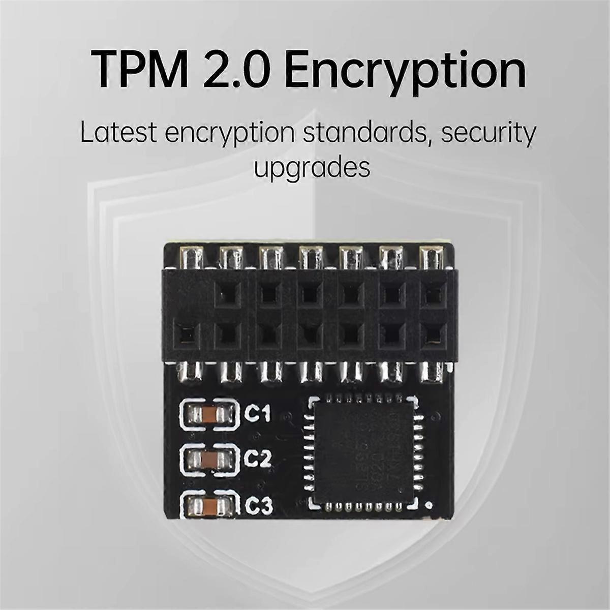 TPM 2.0 SPI Parallel Encryption Safety Module 14 Pin SPI Remote Card Board Encryption Security ...