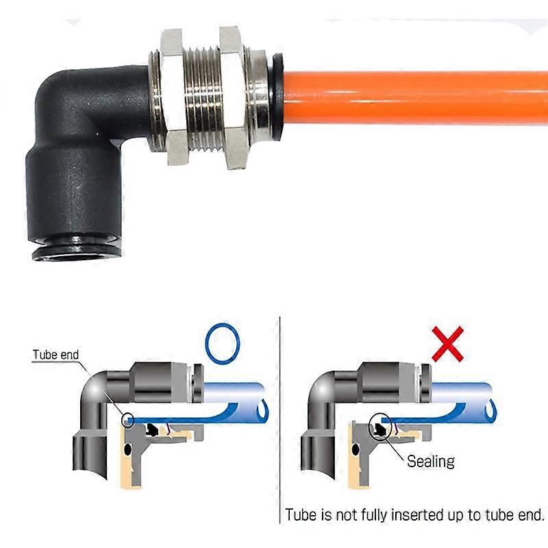 Bulkhead Elbow Tube OD Push to Connect Tube Fitting, 90 Degree Elbow ...