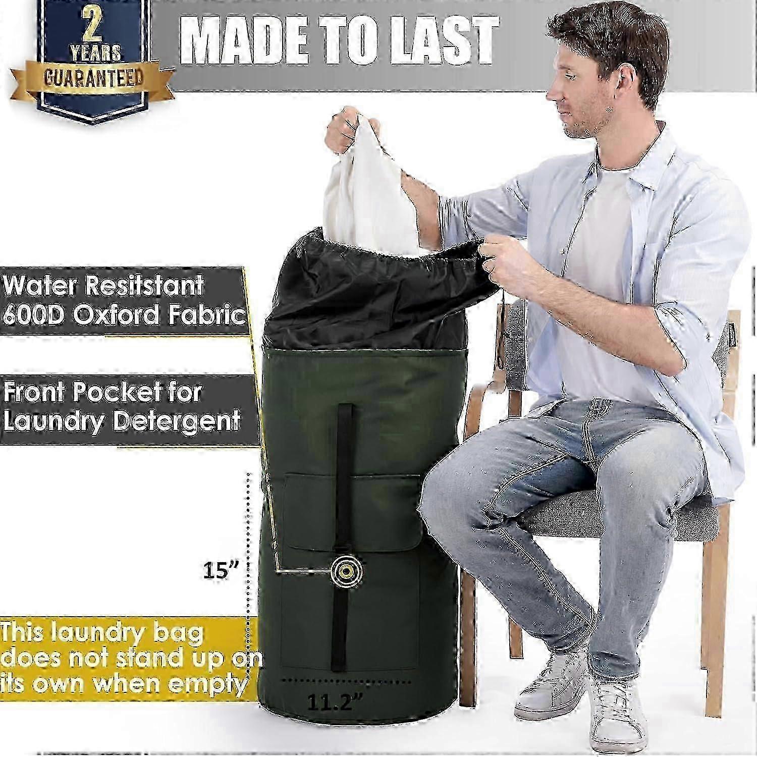 Extra Large Heavy-Duty Laundry Backpack Bag, 115L Capacity with Straps ...