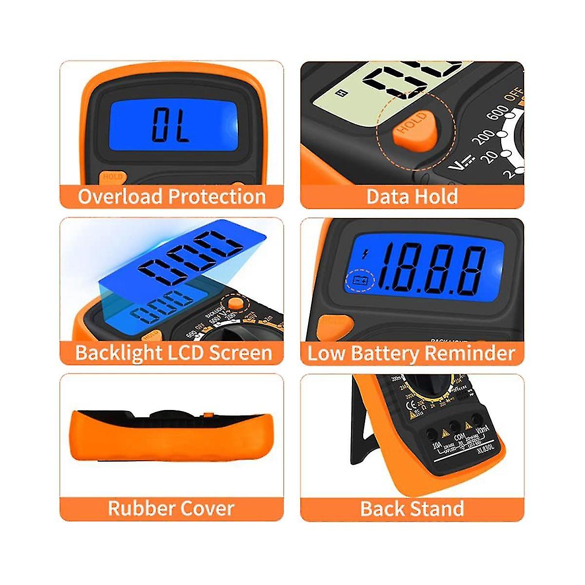 Digital Multimeter, 2000 Counter Voltage Tester, Volt Ohm , Multimeter ...