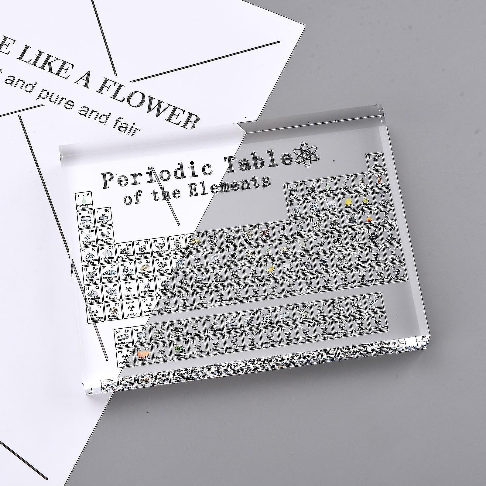 Periodic Table With Real Elements Inside, Acrylic Periodic Table With ...