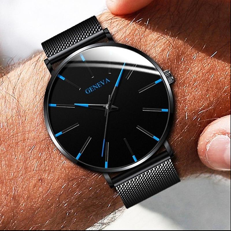 Fashion Simple Quartz Watch Ultra Thin Stainless Steel Mesh Strap ...
