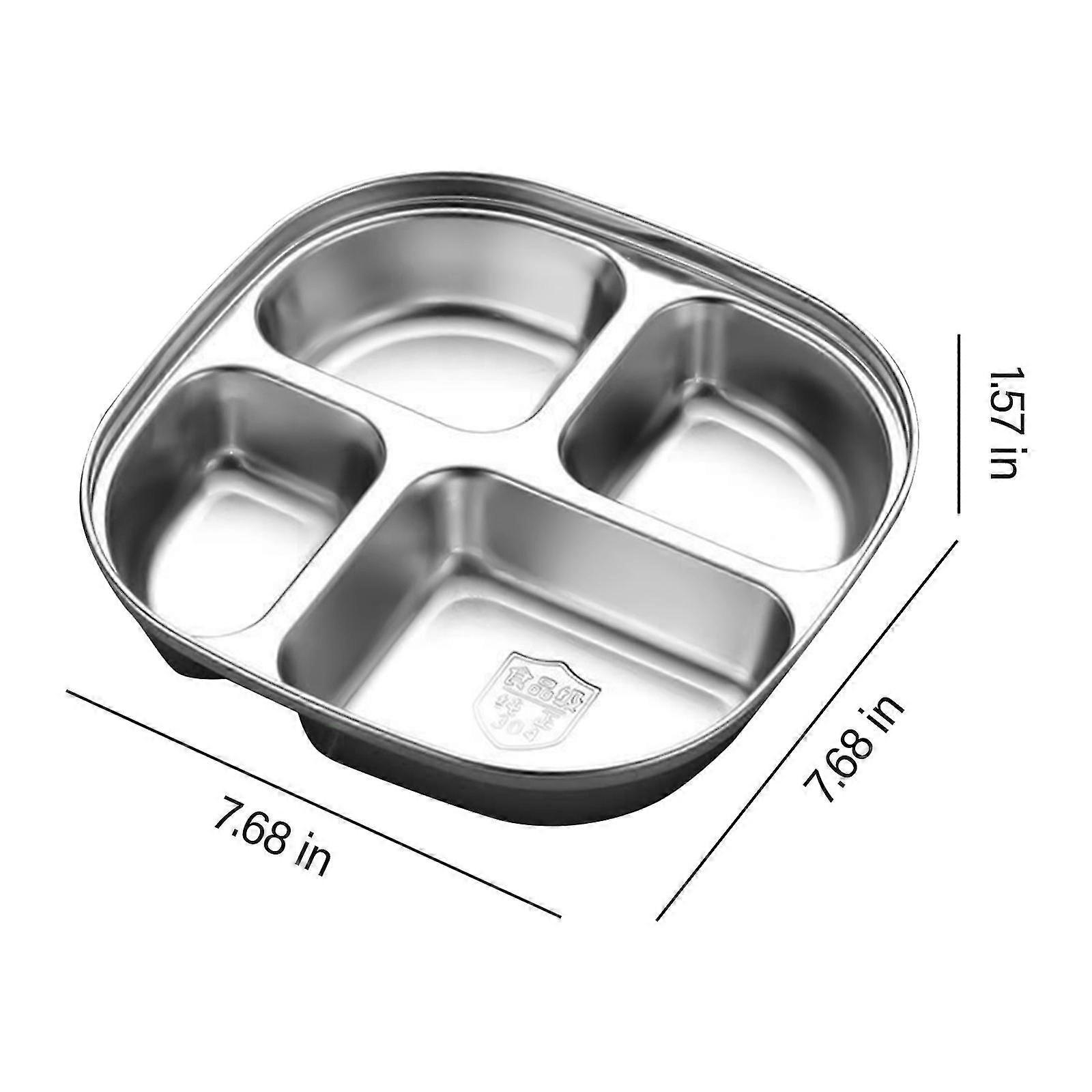 Stainless Steel Divided Kids Plates, Indestructible Dinner Plates For ...