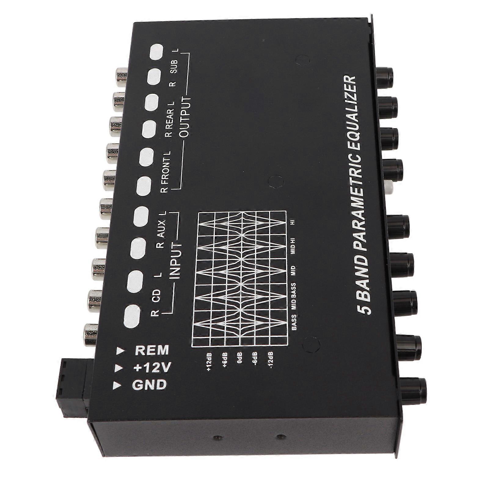 Car Audio Equalizer Adjustable 5 Bands Precise Tuning EQ Tuning ...