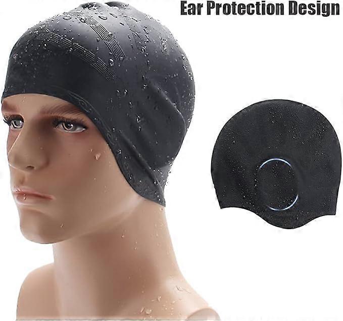 Waterproof Silicone Swimming Cap For Men Women Ear Protection Swimming ...