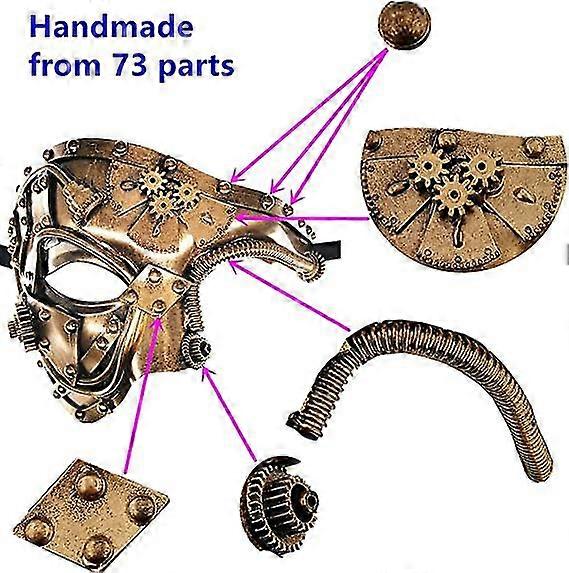 Steampunk Metal Cyborg Venetian Mask, Masquerade Mask For Halloween ...
