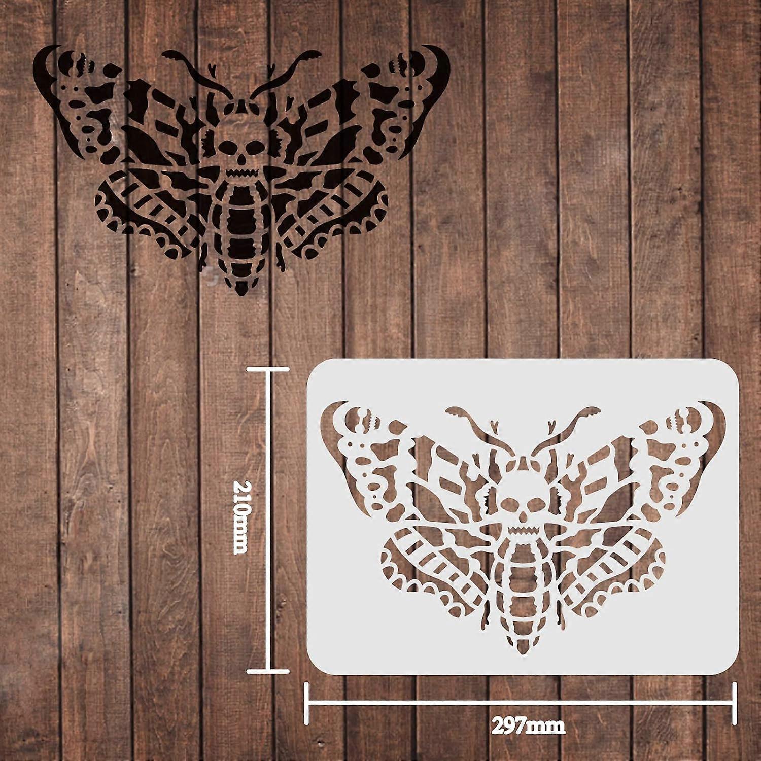 Moth Skeleton Drawing Painting Stencils Template 11.6x8.3 inch Plastic ...