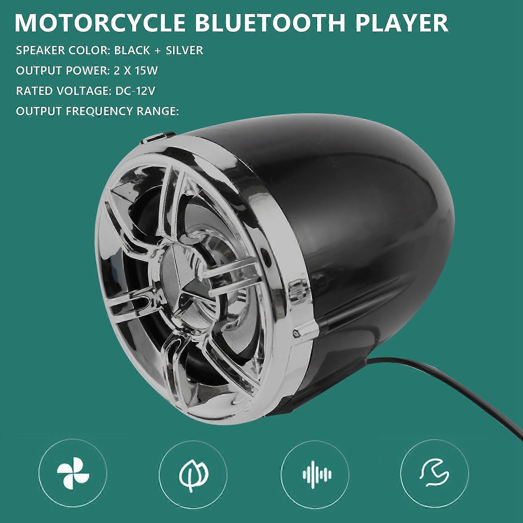Motorcycle Audio Stereo Speaker Waterproof Motorbike Scooter FM Radio ...