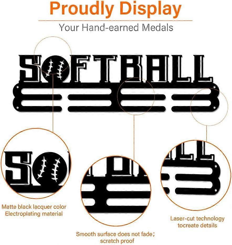 Softball Medal Holder Display Softball Sturdy Steel Metal Trophy Hanger ...