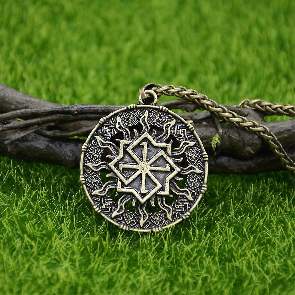 Ancient Slavic Molvinets Symbol Kolovrat Pendant Viking Necklace Russia Pagan Talisman Amulet ...