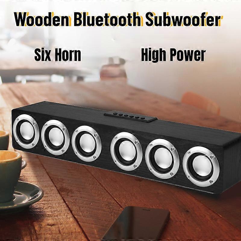 Wooden Sound Bar Audio Center Bluetooth Speaker Box Home Theatre System ...