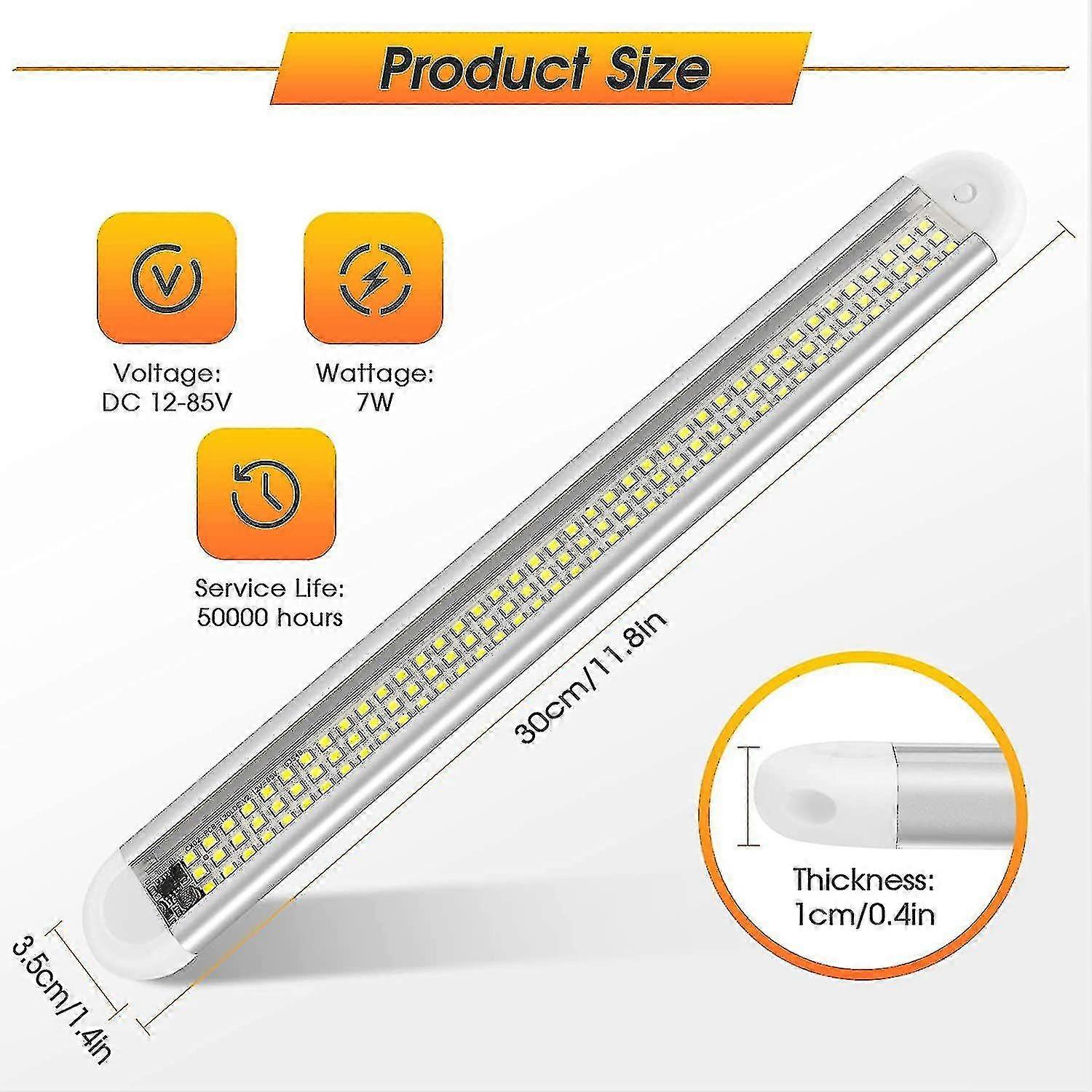 12v-85v Led Interior Lights 120 Led Car Light Lamp With Switch For Van ...