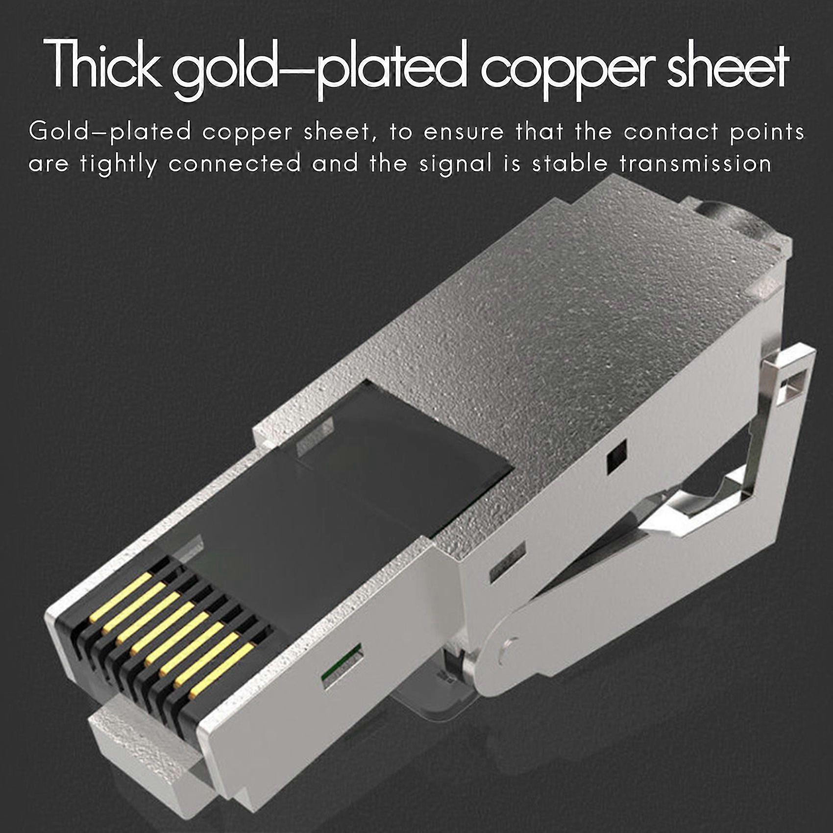 8Pcs Tool-Free Shielded RJ45 7 Termination Plug Cat7 Plug / Cat7 ...