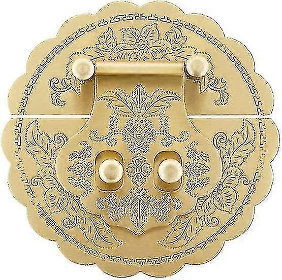 Round Embossed Brass Hasp Hasp Lock Door Latch Cabinet Box Furniture ...
