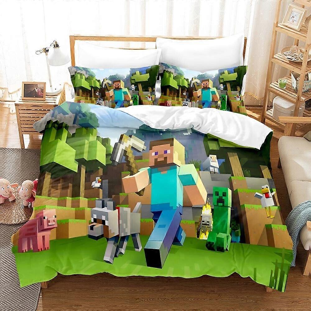 v5880 Bed Sheets Minecraft Duvet Doon Cover Set Bedding Soft Kid Bed ...