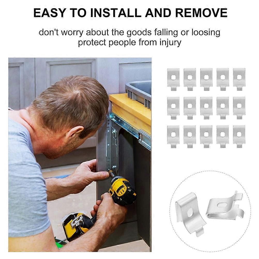 20 Pcs Shelf Bracket Stainless Shelf Adjustable Shelving Shelf Clips ...