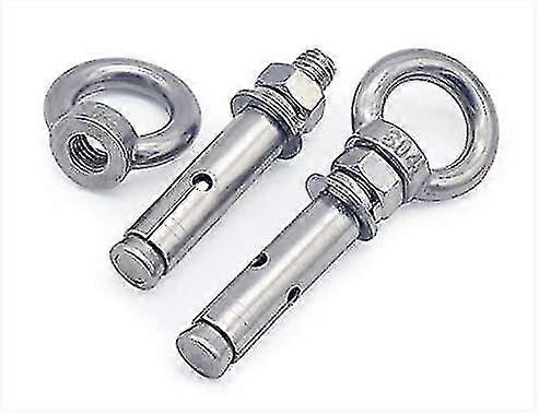 2PCS Long Eye Bolt with Ring 304 Stainless Steel Wall Expansion Anchor ...