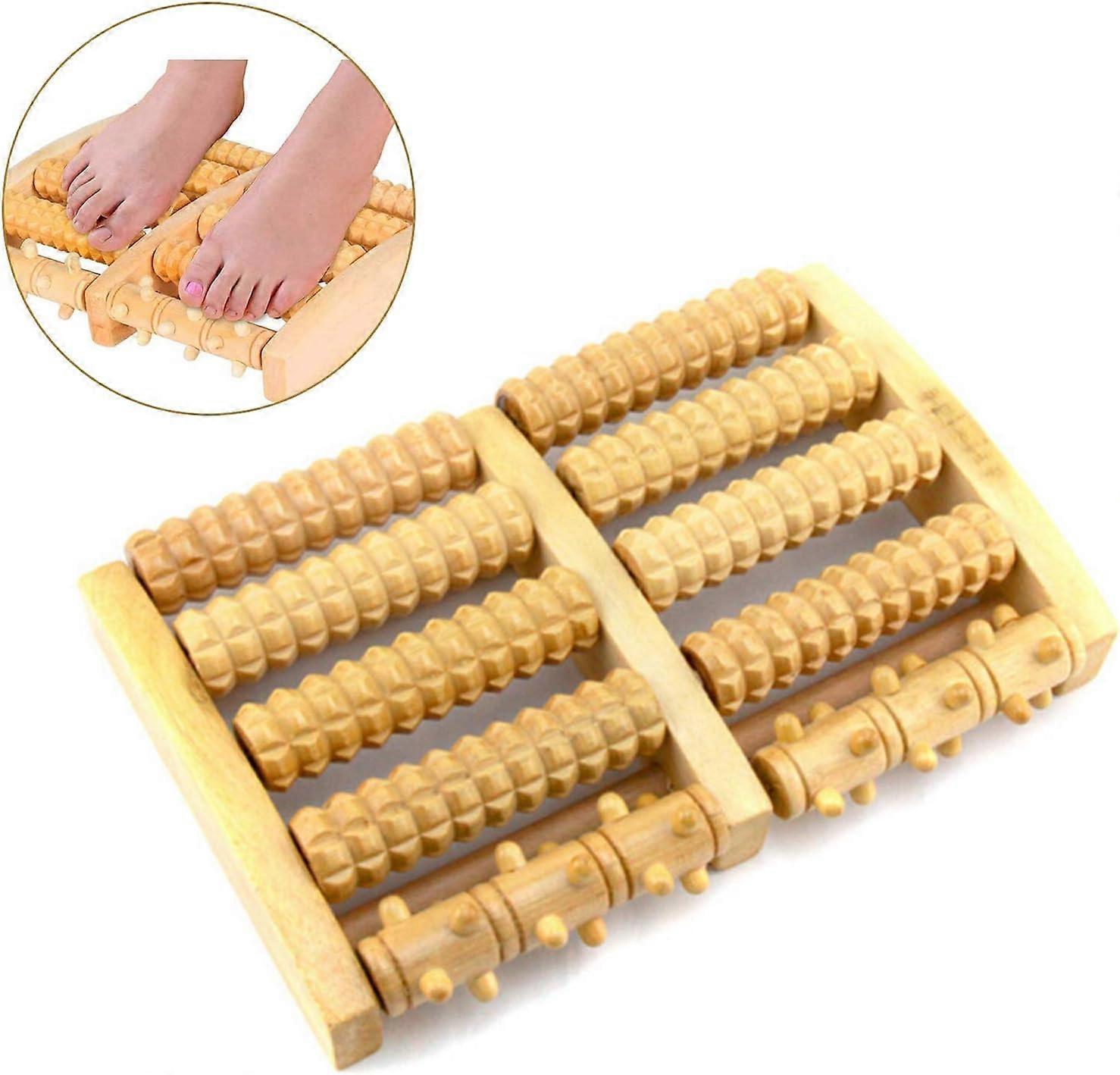 Natural Wooden Foot Massager, Dual Foot Massager Roller For Boosts ...
